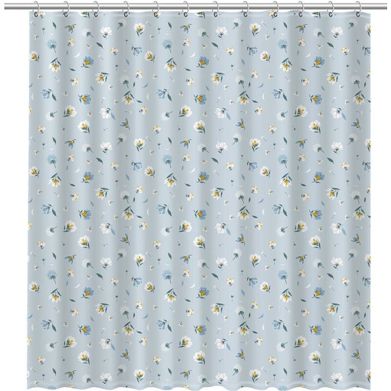 Шторка для ванны Fixsen Design Garden FX-1509 180х200 Голубая с цветами