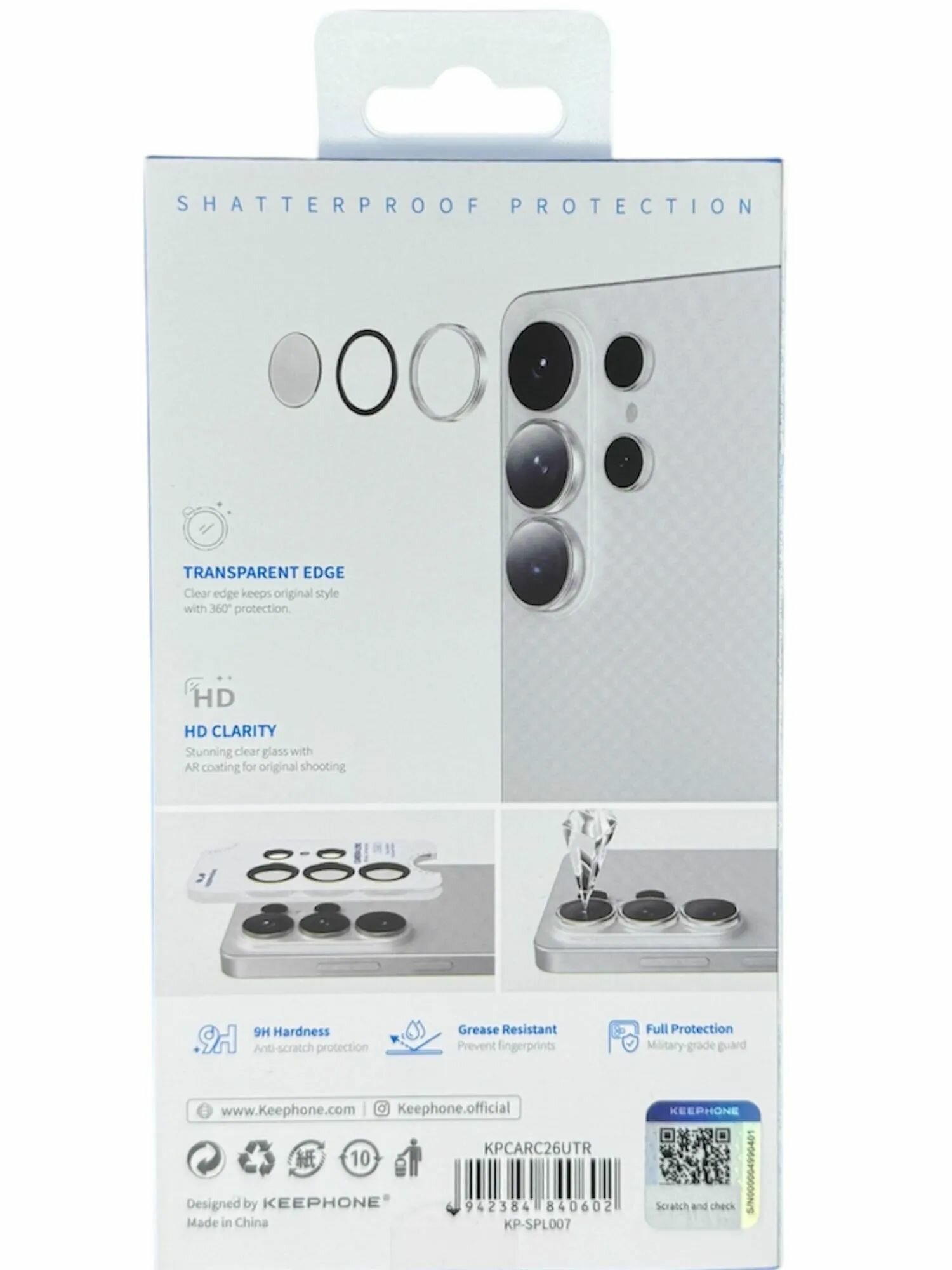 Защитные Линзы на камеру для Samsung Galaxy S26 Ultra KEEPHONE CLEAR, цвет Transparent (прозрачные)