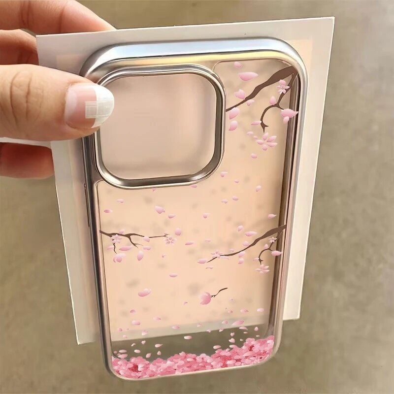 Нежный чехол для телефона с лепестками сакуры для iPhone 17 Air 16 15 14 13 12 11 Pro Айфон 16 Про