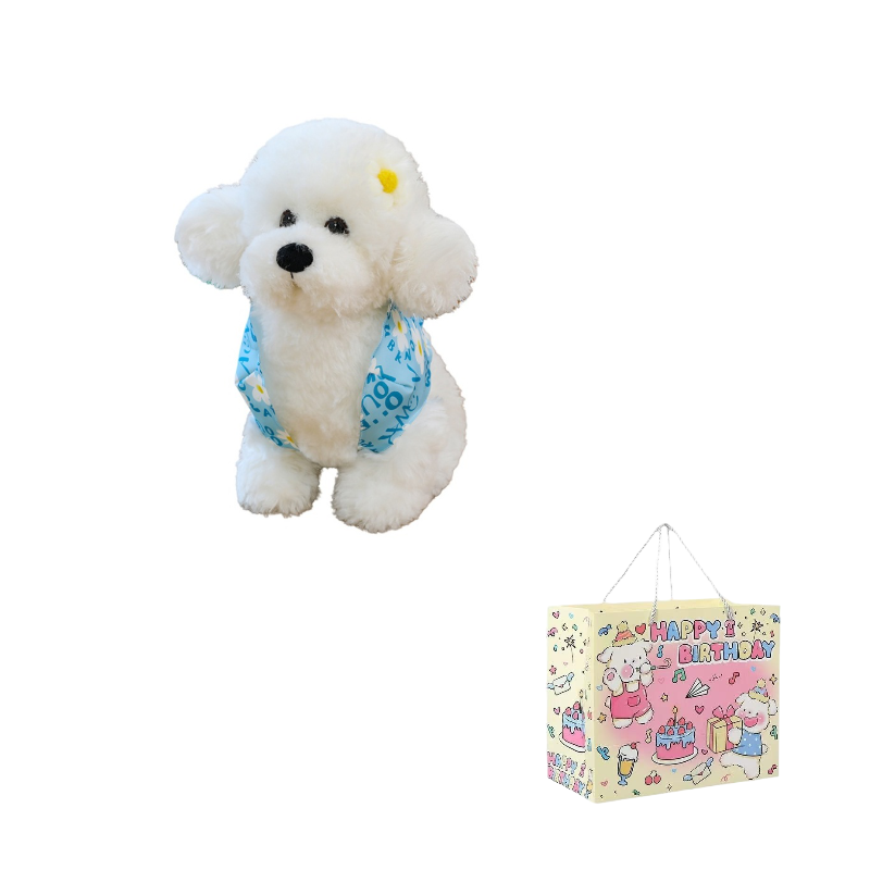Подарочная сумка для кукол унисекс DAKUTU "Счастливого дня рождения", 30CM EU, Dressed Poodle