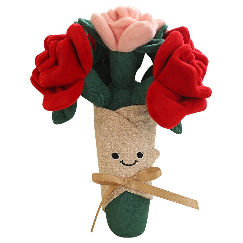 Плюшевая игрушка унисекс DOUERBEIBEI Розовый букет, 28CM EU