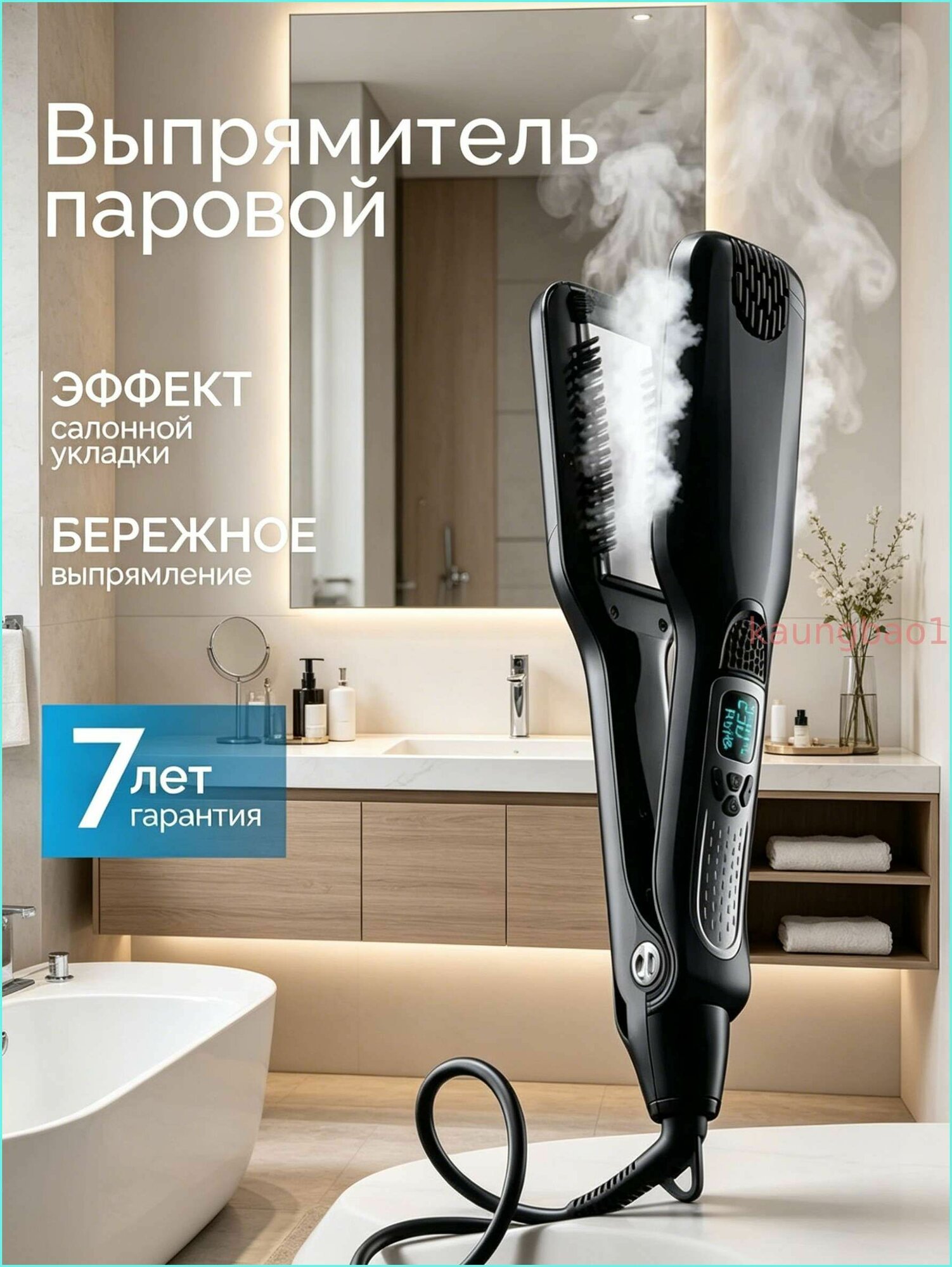 Паровой утюжок для волос, салонный эффект, долгая 7-летняя гарантия производителя