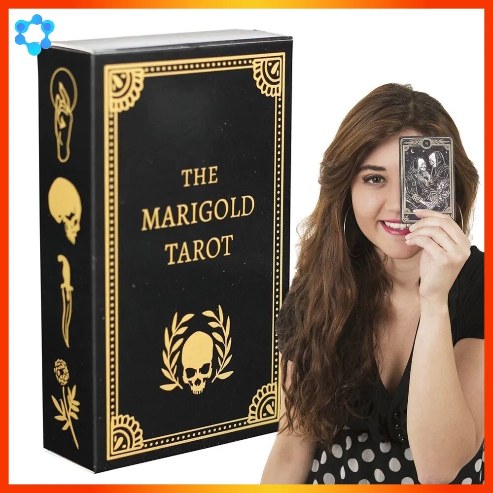 Гадальные карты Таро "The Marigold Tarot", 78 карт, Черный, золотой — фото 1
