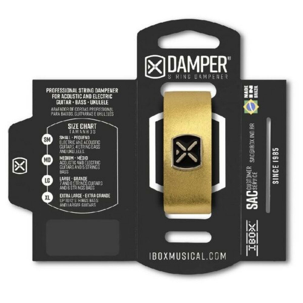 DMMD02 Демпфер гитарный, кожа, средний, золотой металлик, IBOX