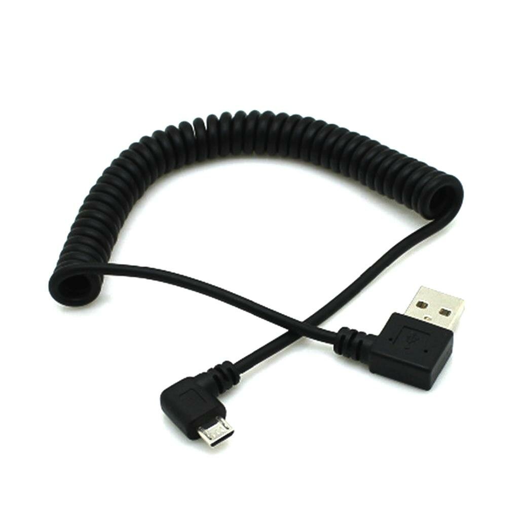 Пружинный спиральный кабель USB 2.0 «папа A» — Micro USB 5-контактный длиной 1 м