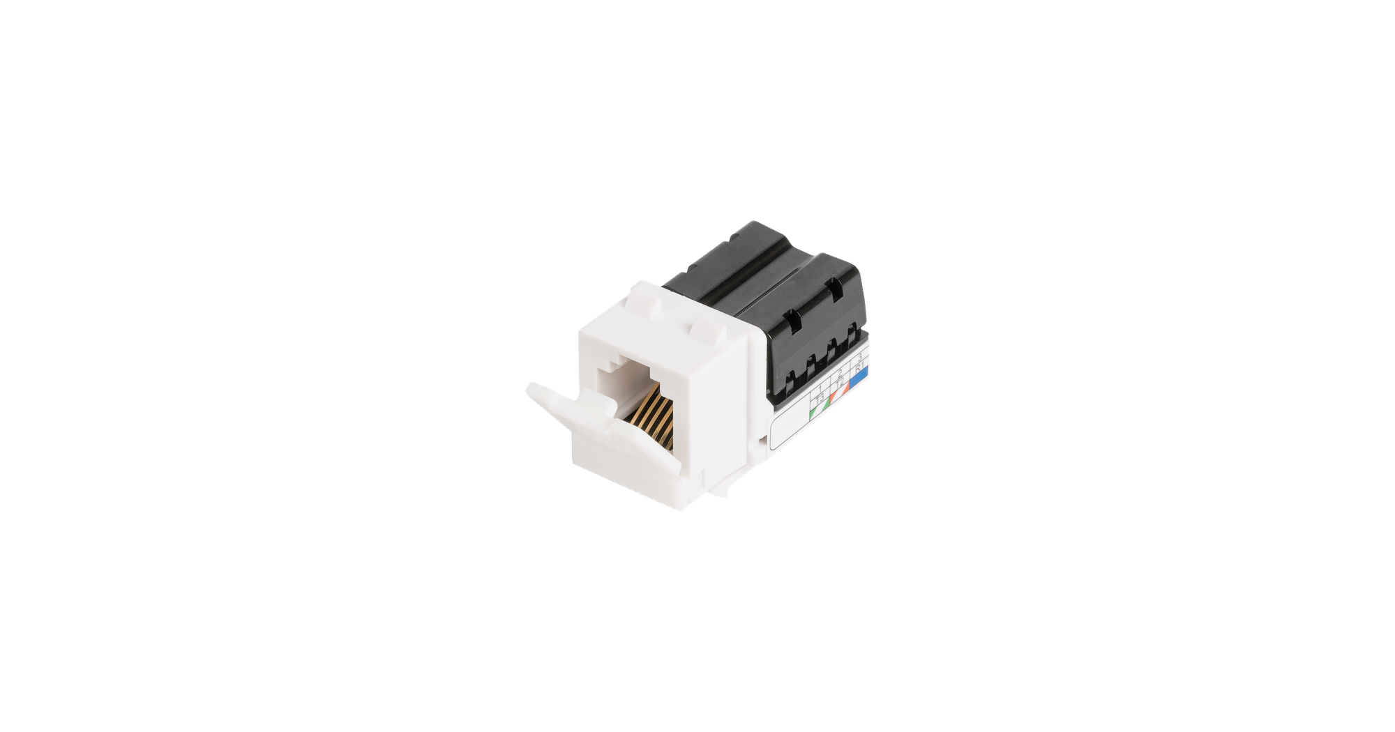 NIKOMAX NMC-KJUE2-WT Модуль-вставка типа Keystone, Кат.6 (Класс E), 250МГц, RJ45/8P8C, 110/KRONE, T568A/B, неэкранированный, белый
