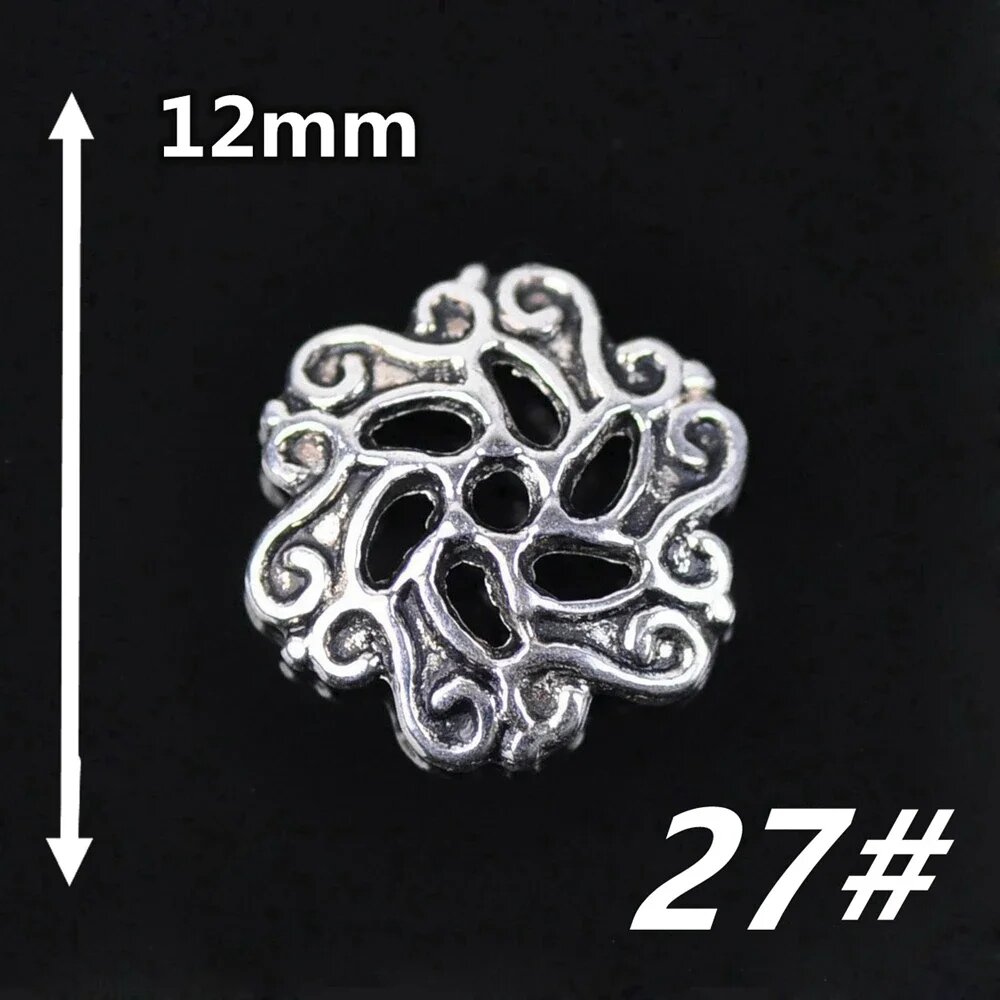 Металлические цветочные бусины Weargolsil 50 шт 27 Tibetan Silver