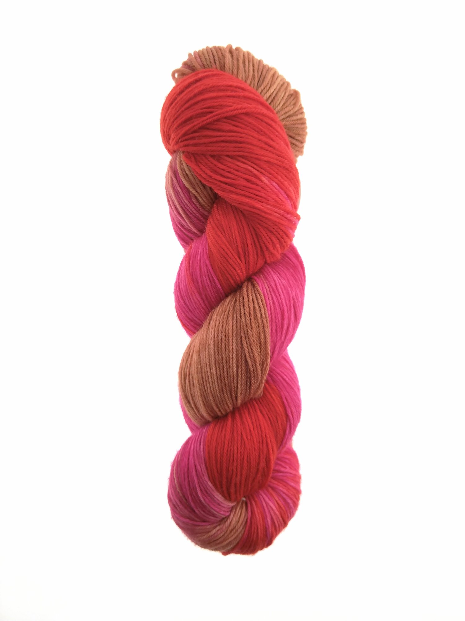 Пряжа KnitPro Terra, 75% шерсть мериноса Superwash, 25% нейлон, 100г/400м, цв. VR2022 коричневый/красный/розовый