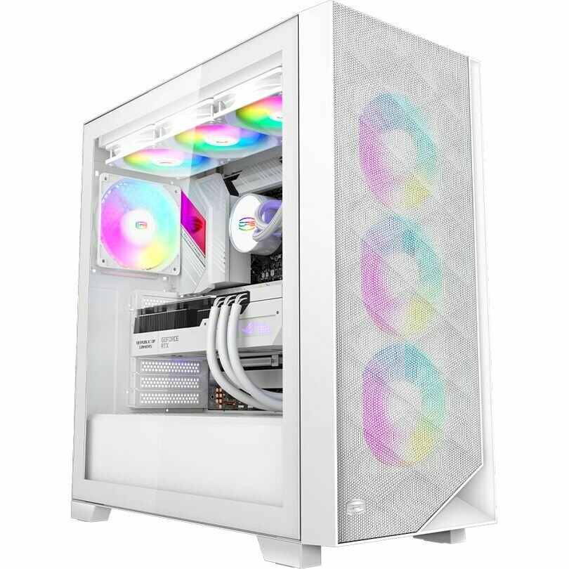 Корпус компьютерный PCCooler C3D510-WHP3-GL Mini Tower белый