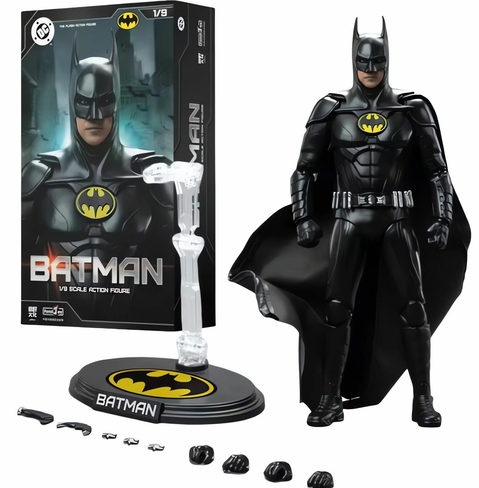 Коллекционная фигурка с аксессуарами "Бэтмен" (Batman) Майкл Китон (от FondJoy) + сменное лицо героя