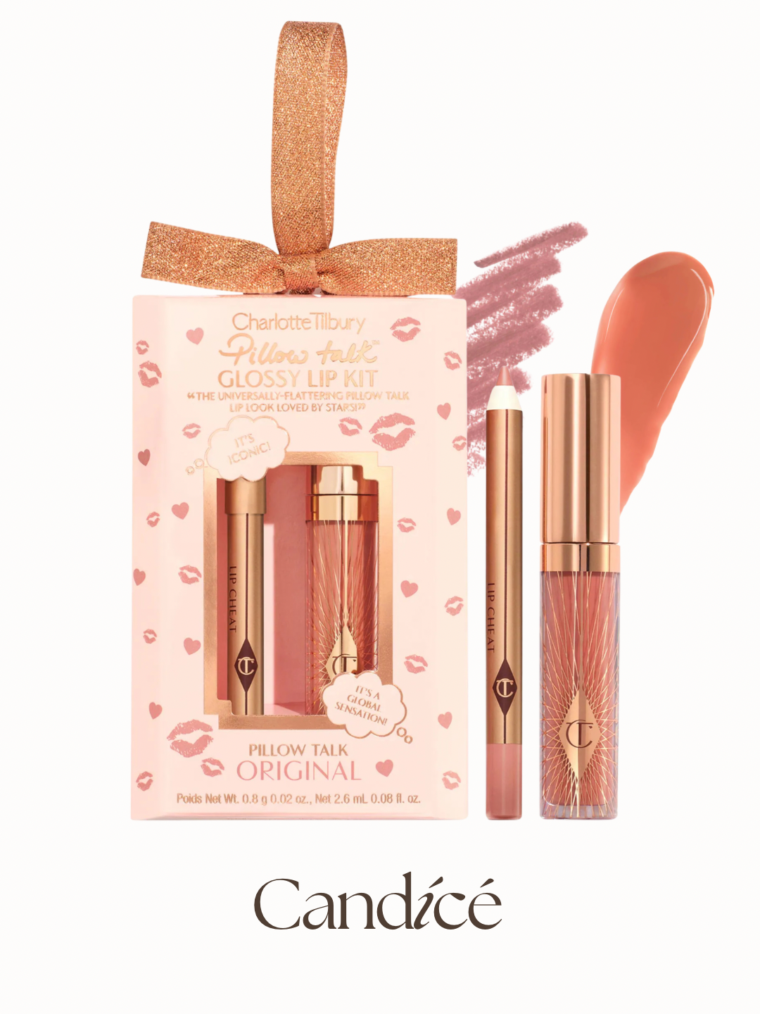 CHARLOTTE TILBURY набор для губ GLOSSY LIP KIT в оттенке PILLOW TALK.