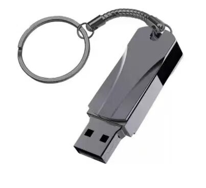 Черная металлическая флешка 2 ТБ с брелоком USB 3.0, противоударная без водозащиты