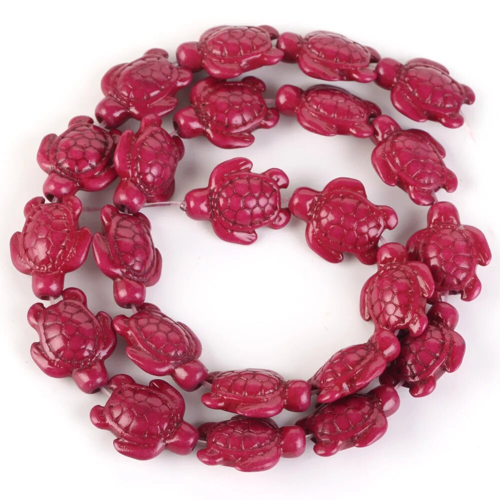 Бирюзовые каменные бусины черепах IYKWIM 22 шт Бордовый, red1