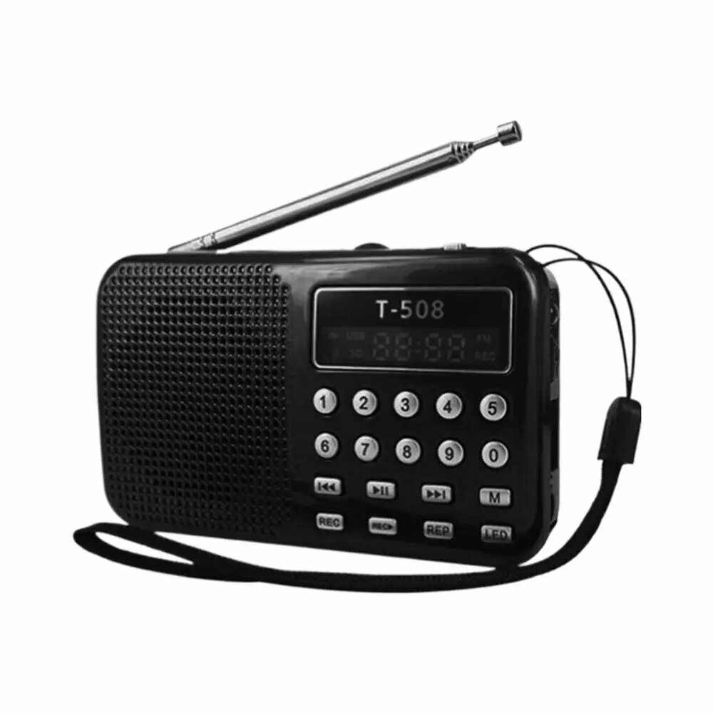 Портативное AM/FM радио T-508, черное