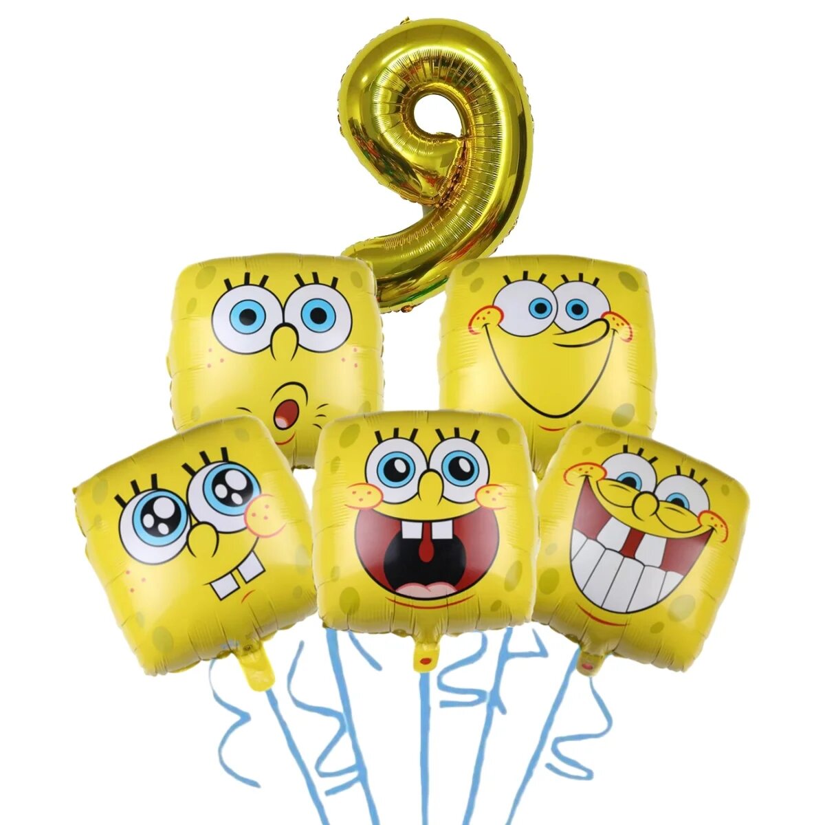 Набор шаров Губка Боб, 9 лет, желтый, 6 шт.