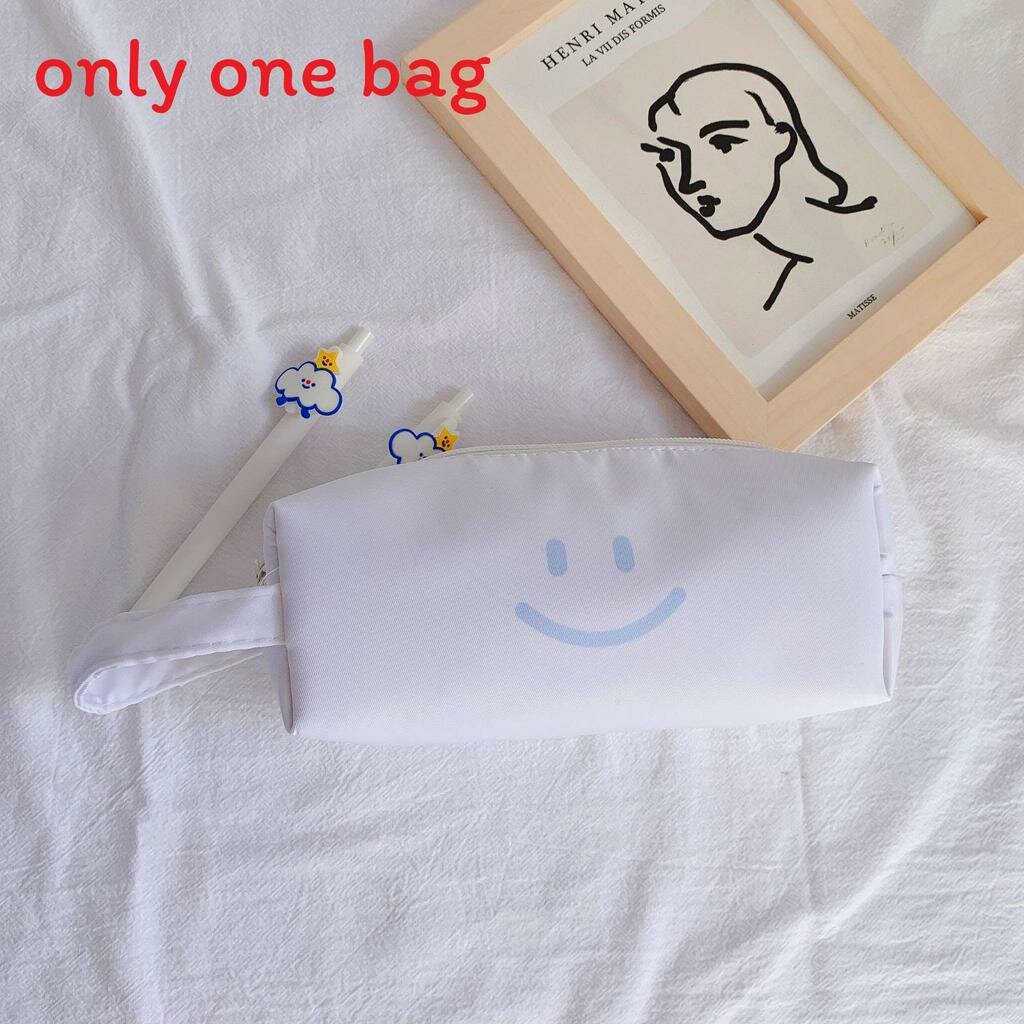 Style girls pencil case with soft material and spacious design for teen girls white