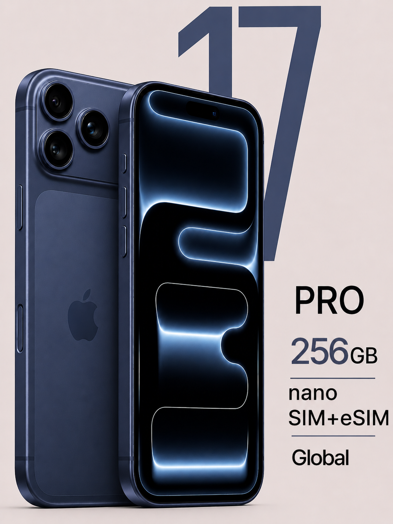 Смартфон Apple iPhone 17 Pro, 256Gb, Deep Blue (nano SIM+eSIM), без RuStore