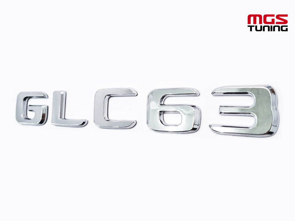 Шильдик на багажник GLC63, для Mercedes-Benz, ABS-пластик, хром — фото 1
