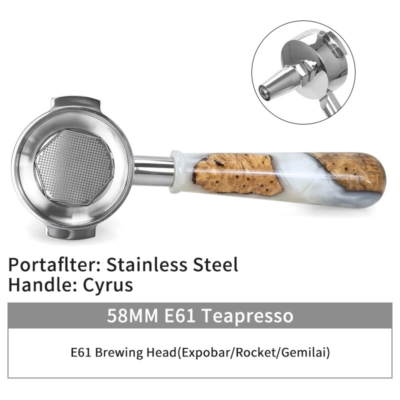 Портафильтр 58 мм E61 Teapresso, нержавеющая сталь