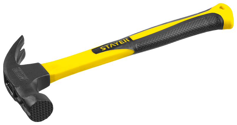 Молоток-гвоздодёр столярный с фиберглассовой рукояткой STAYER Hercules-M 450 г