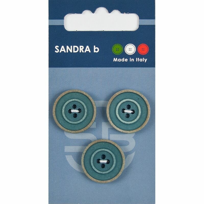 Пуговицы Sandra b Синие, 4 отверстия, 3 шт