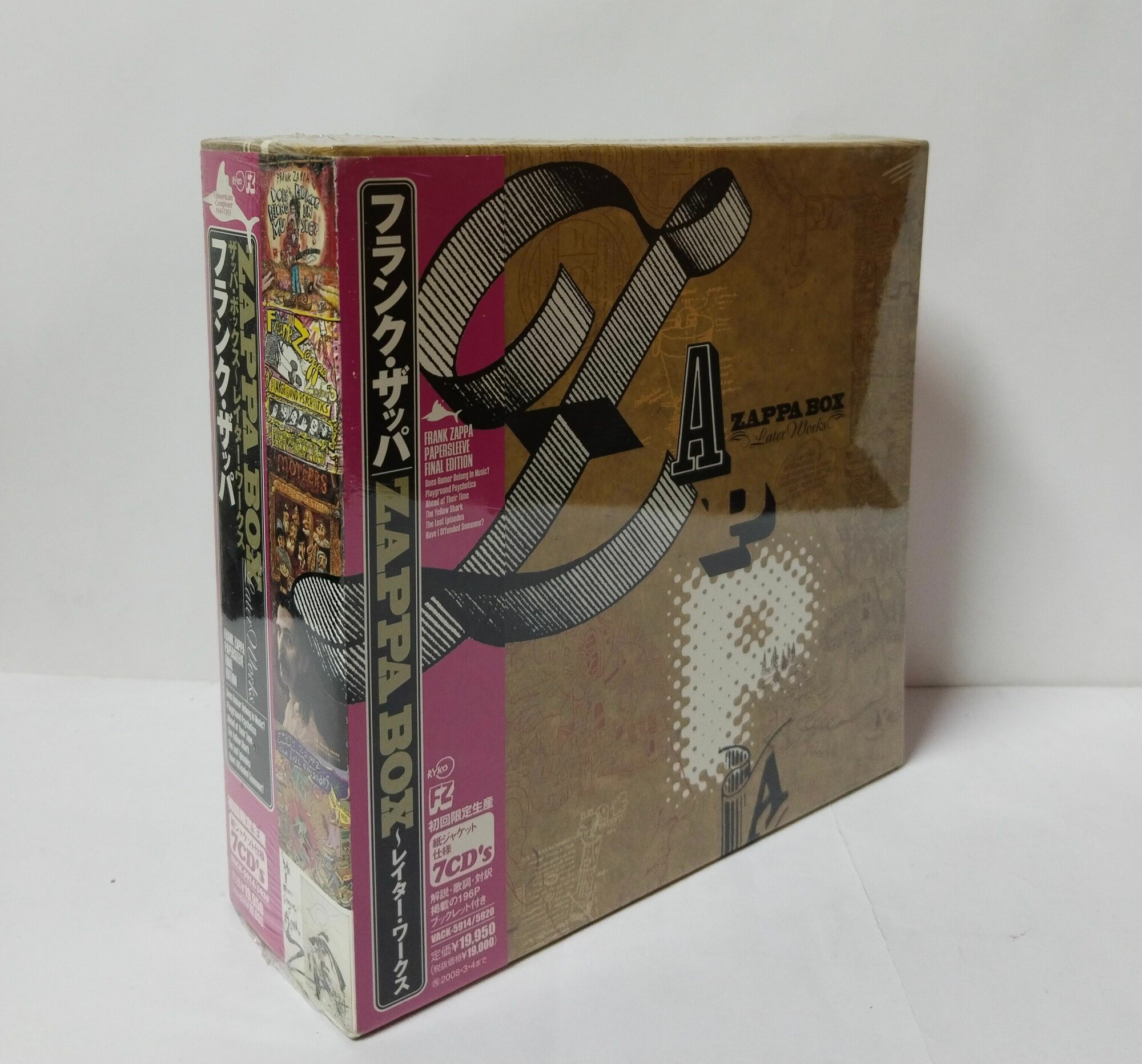 Frank Zappa. Zappa Box (Later Works) (Коллекц. издание, Limited Edition, Japan, Videoarts Music, VACK-5914/5920, 2007, новые запечатанные импортн. заводские диски в картонном боксе) 7CD