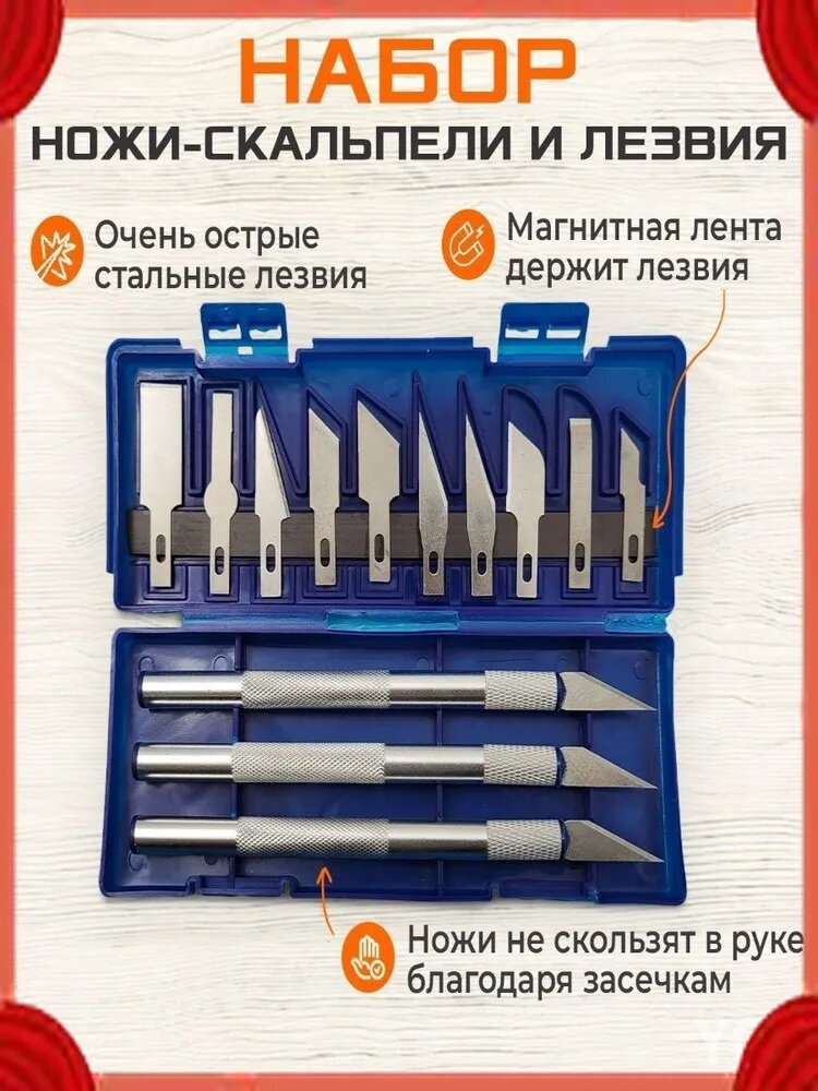 Эксклюзивный набор сменных лезвий и макетных скальпелей в боксе