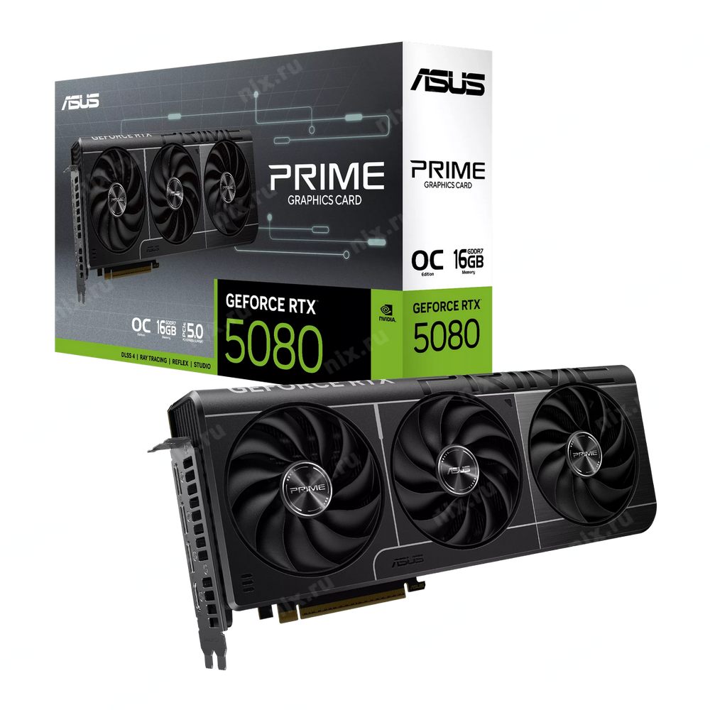 90YV0LX4-M0NA00 Видеокарта ASUS RTX5080 PRIME EVO OC 16GB GDDR7 256bit 3xDP HDMI 3FAN RTL (PRIME-RTX5080-O16G-EVO)
