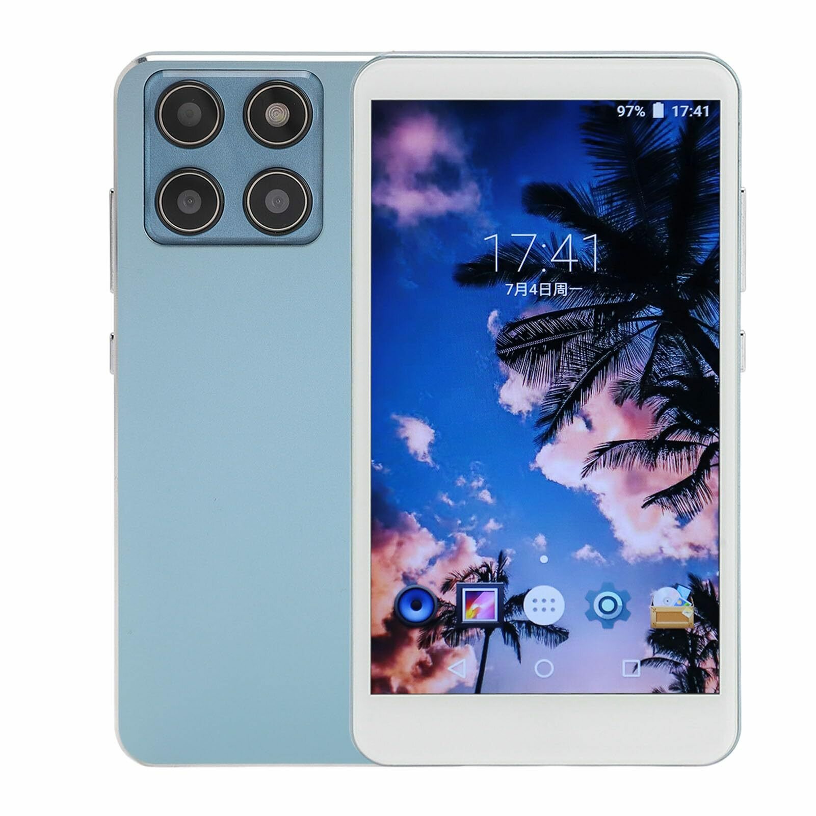 MP3/MP4 плеер с Bluetooth 5.0, Wi-Fi, сенсорным экраном, задней камерой, FM-радио, 1+16 ГБ - Синий, стандарт США