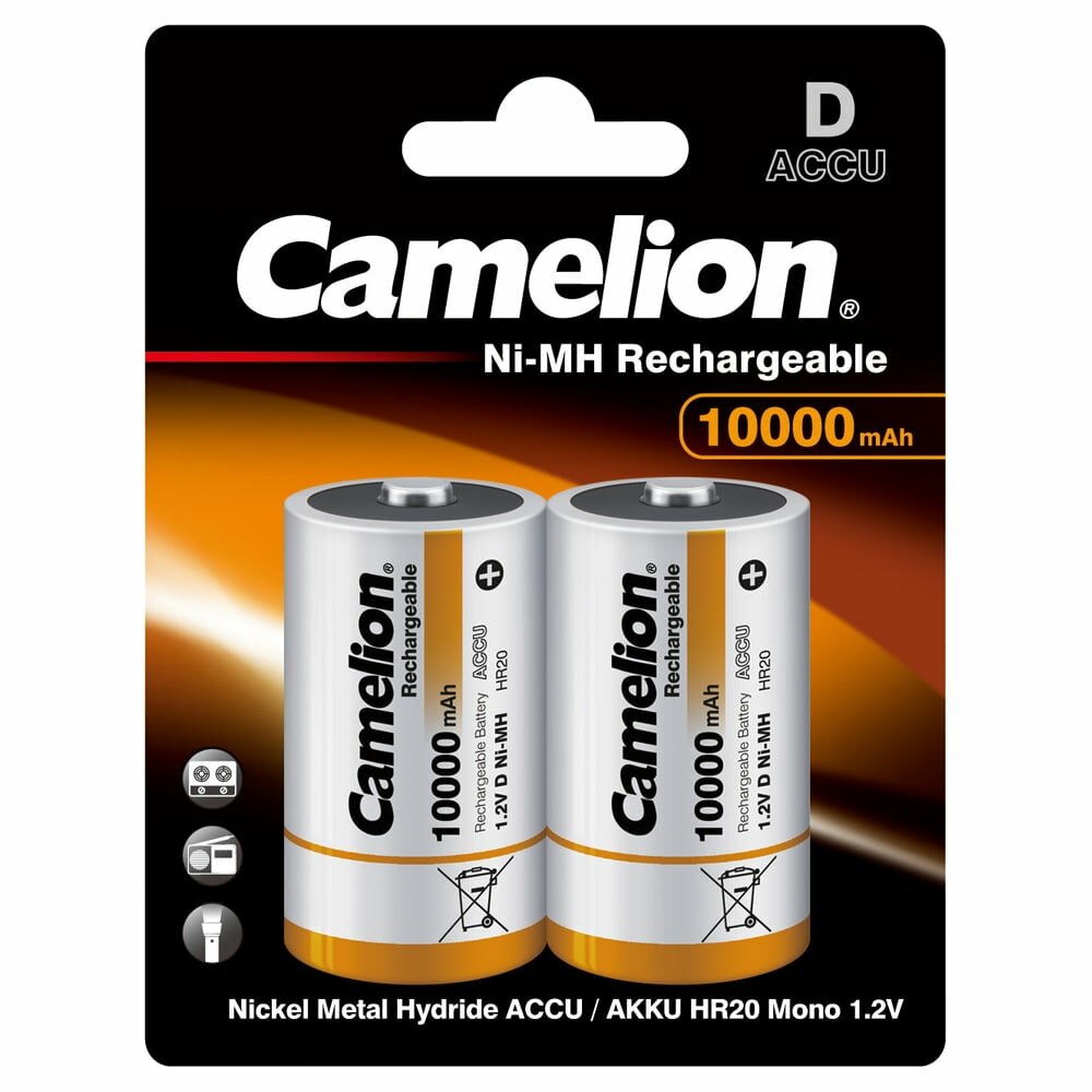 Аккумулятор Camelion 1.2В D-10000mAh Ni-Mh BL-2, 6185