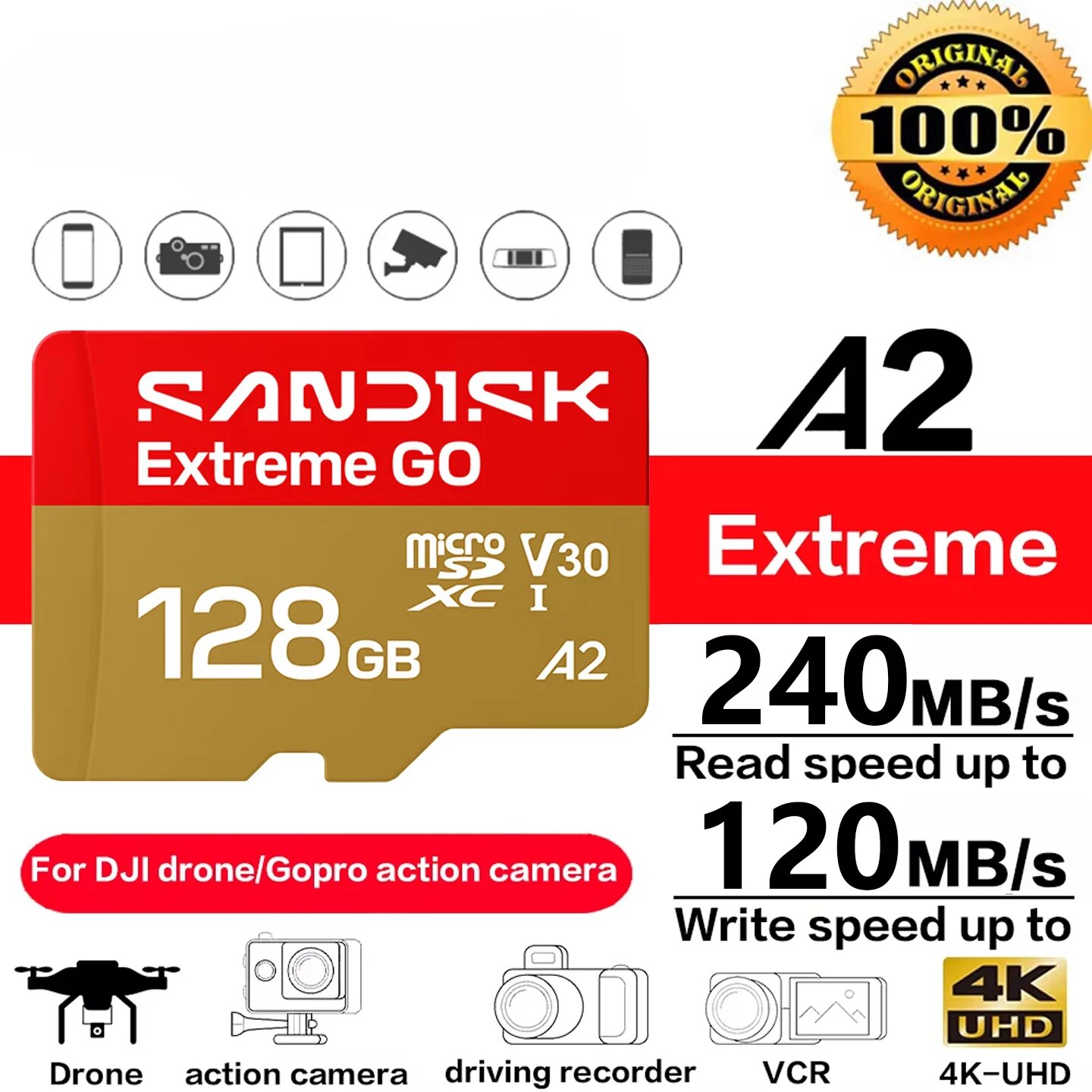SanDisk Extreme 128GB microSDXC V30 A2 190MB/s