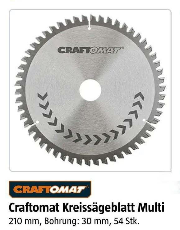 Пильный диск Craftomat Multi с 54 зубьями, диаметр 210мм