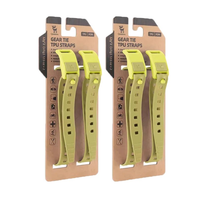 Резиновые ремни Gear Tie TPU, зеленые, 4 шт.