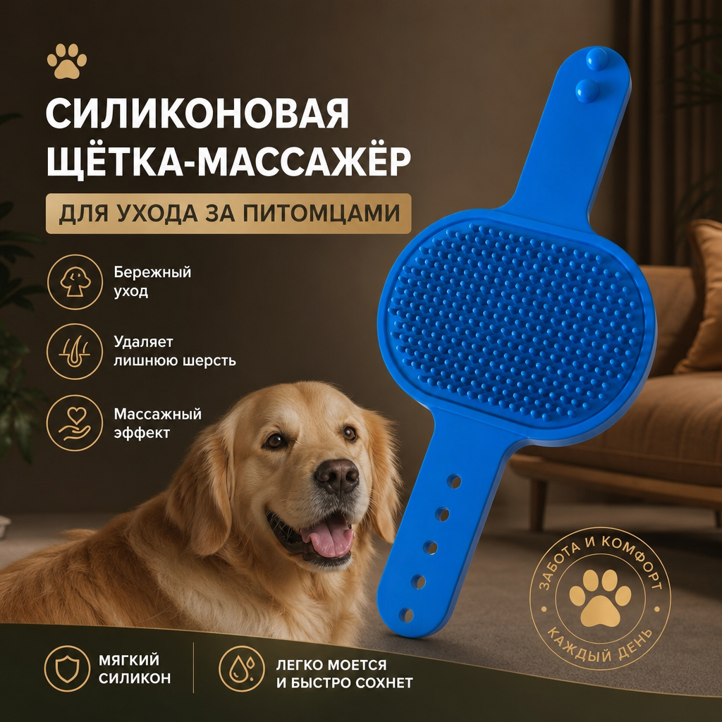 Профессиональная щетка для груминга питомцев, легко чистить, самоочищающаяся, снижает линьку