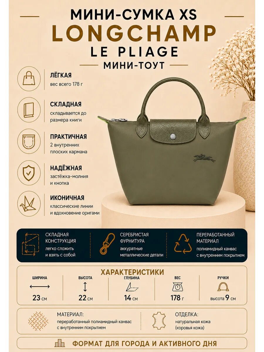 Сумка миниатюрная Le Pliage S Handbag (мини-тоут )