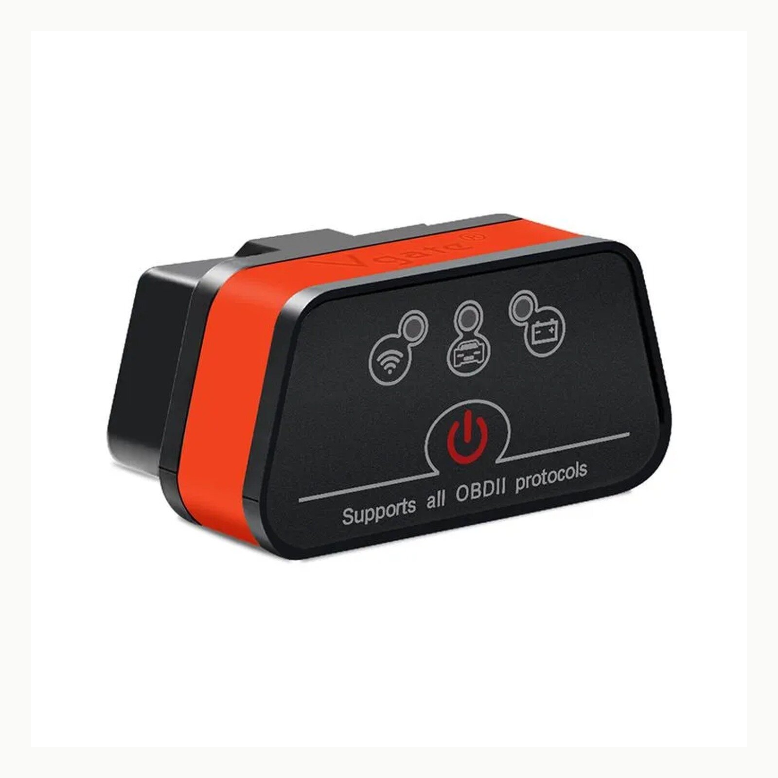 Автосканер Vgate Wi-Fi (для iPhone и Android) ELM327 OBD2 адаптер Черный оранжевый
