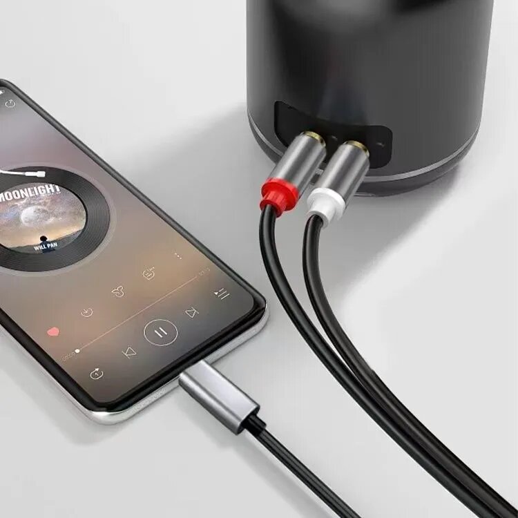 Аудиокабель RCA/USB Type-C, 1.2 м, разноцветный