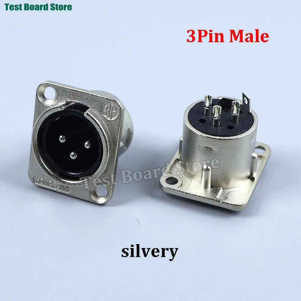 XLR разъем аудио микрофон черный YS145BG YS146BG 3 Pin silver male
