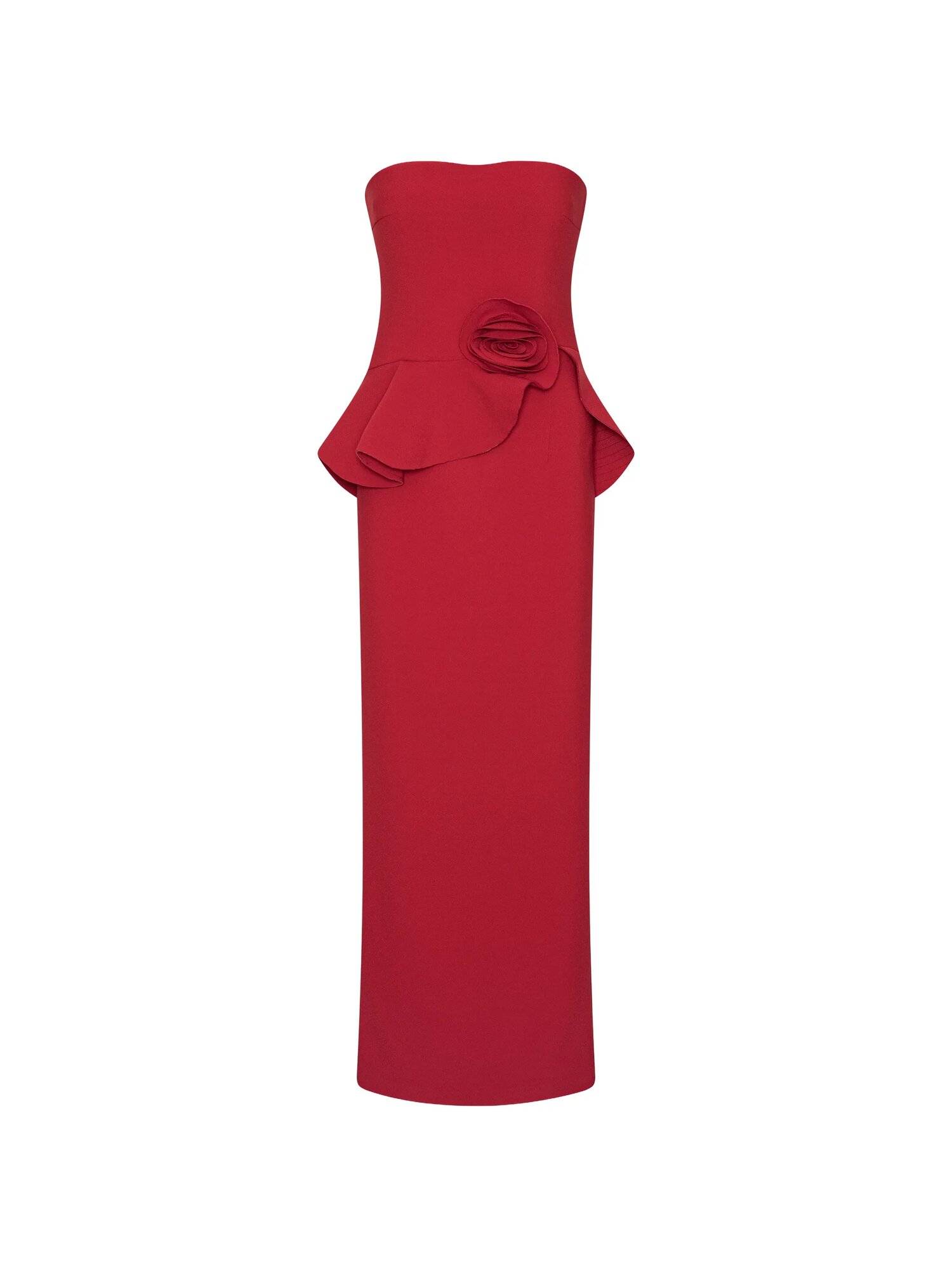 Платье Long flower strapless dress red