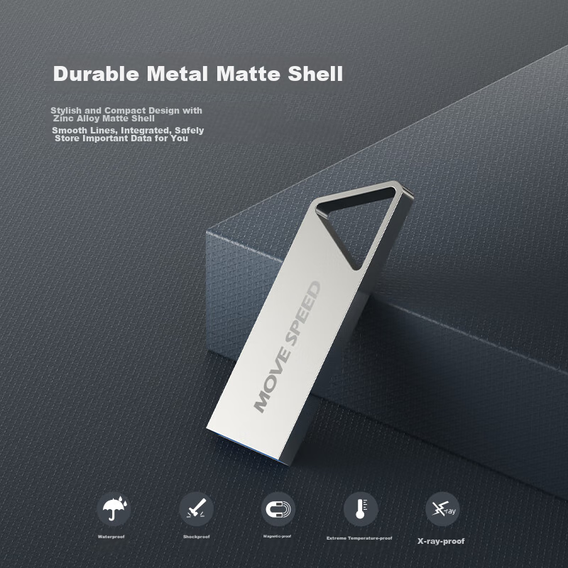 MOVE SPEED 16GB USB2.0 металлический флеш-накопитель Водонепроницаемый пылезащищенный ударопрочный компактный