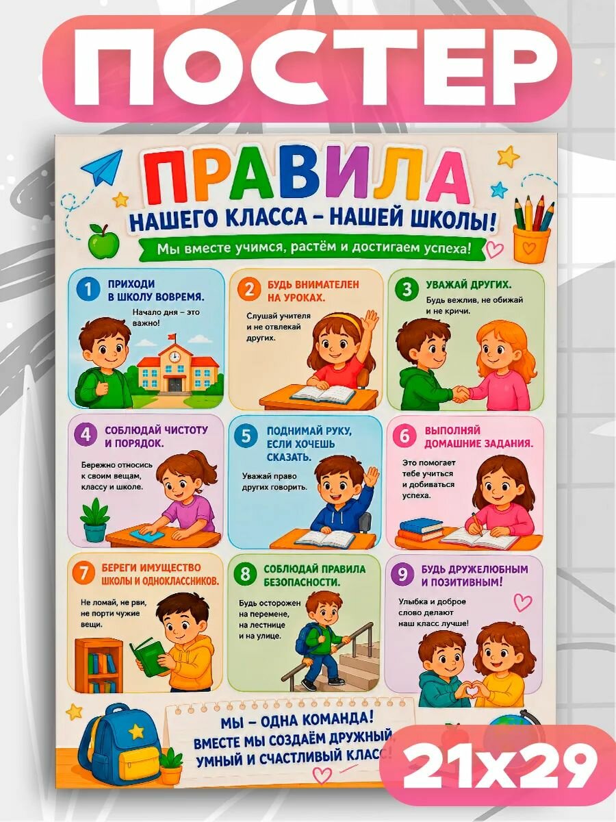 Постеры на стену Правила класса