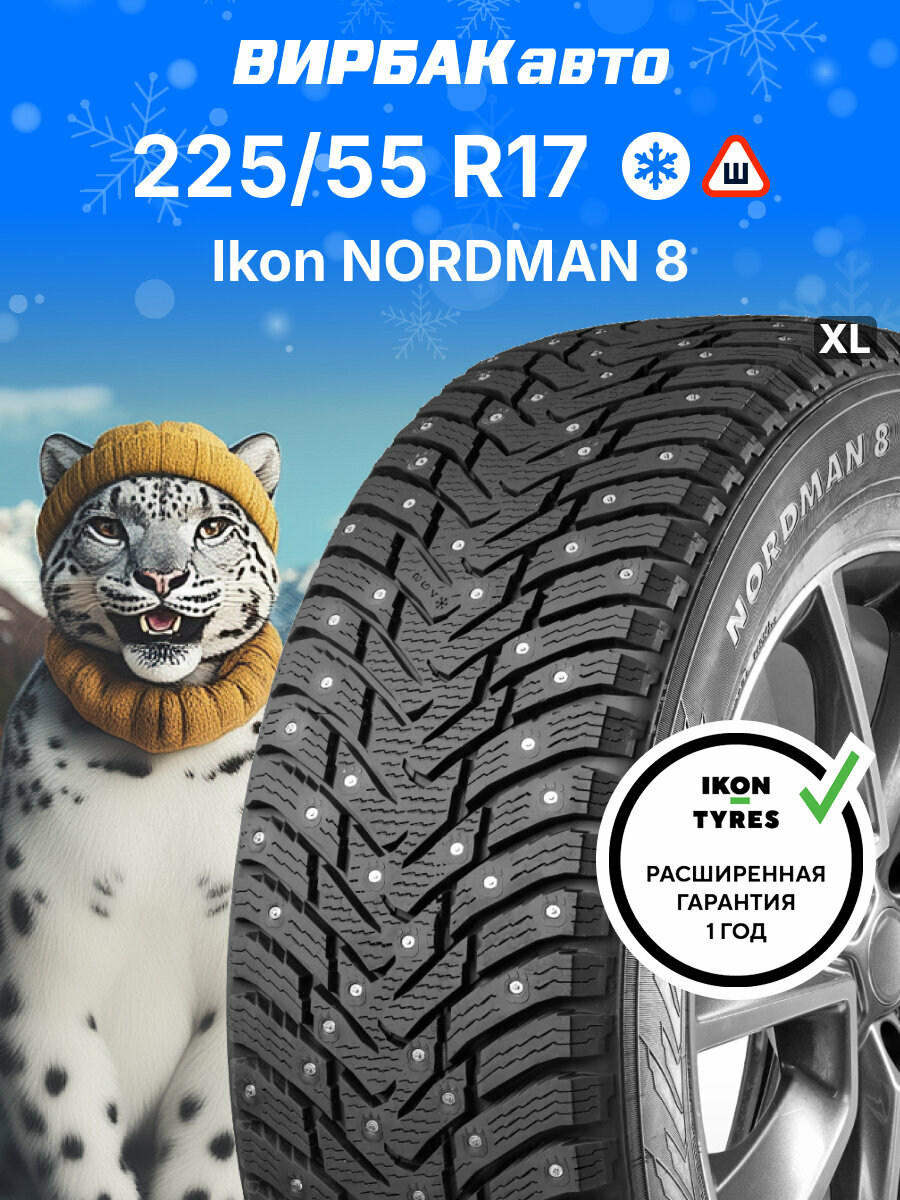 Зимние шины Ikon Nordman 8 (Character Ice 8) 225/55 R17 101T XL, зимняя автомобильная резина