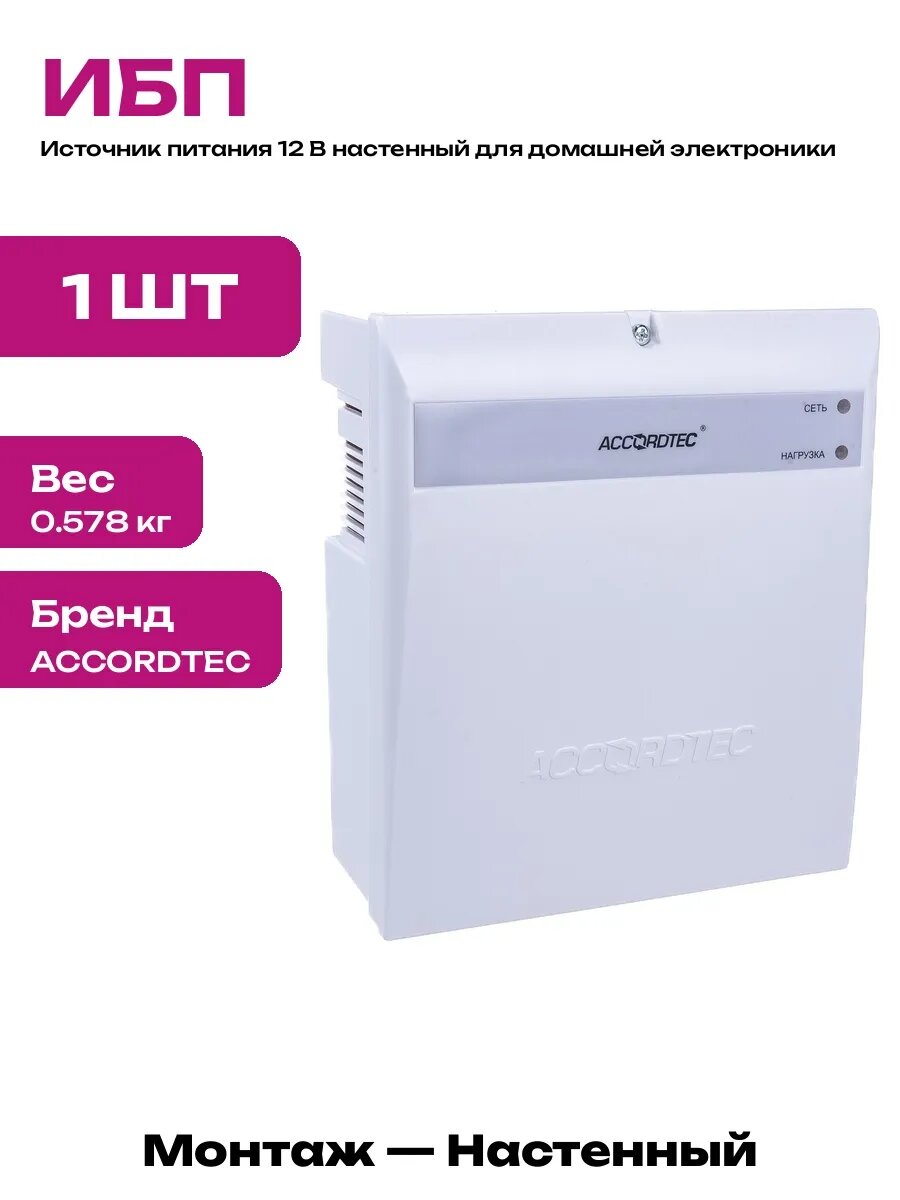 Бесперебойный источник питания 12В для настенной установки