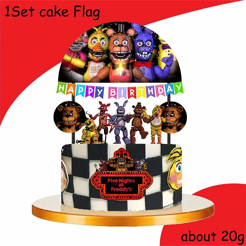 Cake Flag Five Nights at Freddy's, 1pcs 2