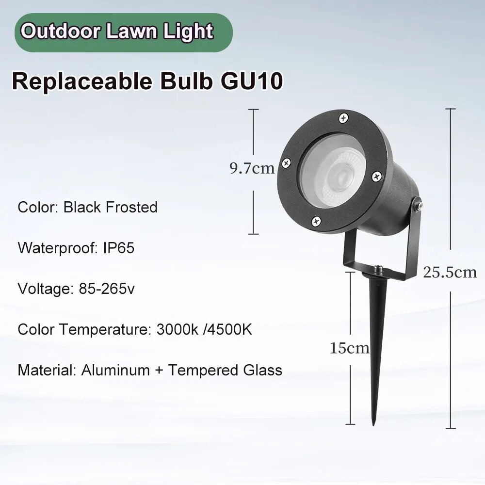 CANMEIJIA Солнечный светильник для газона GU10 85-265В Type A GU10, Warm White, 3PCS
