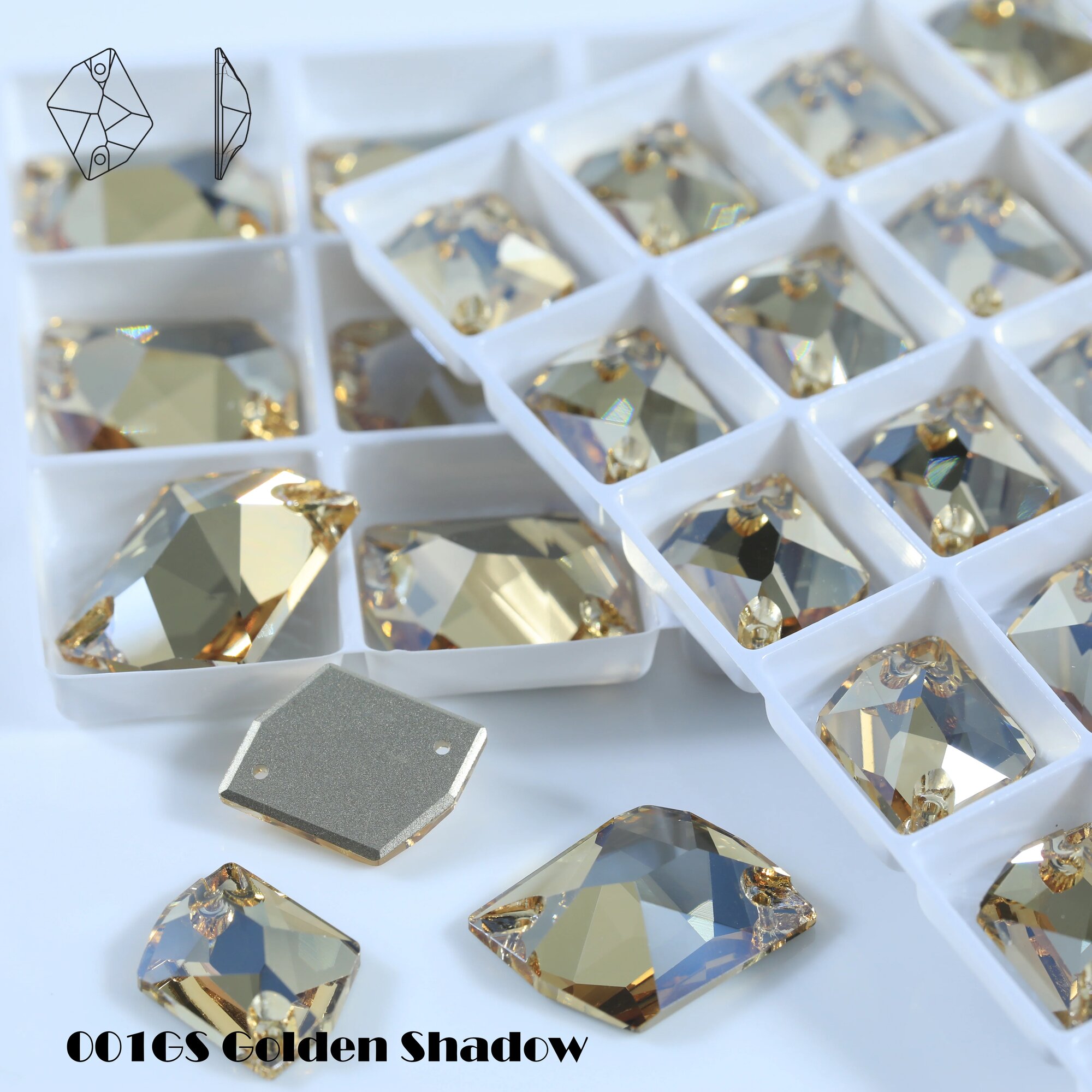 Стразы AB T001 GS Premium Glass Crystals Cosmic 24Pcs 13mm17mm, 001GS