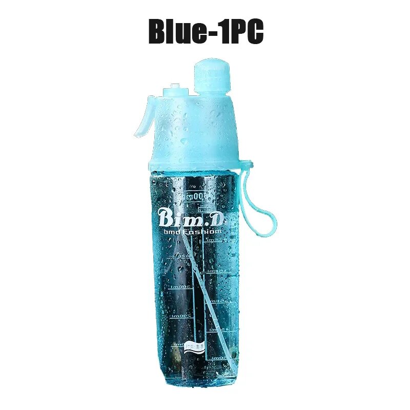 Большая пластиковая бутылка для воды с распылением 600 мл Синий, Blue-1PC