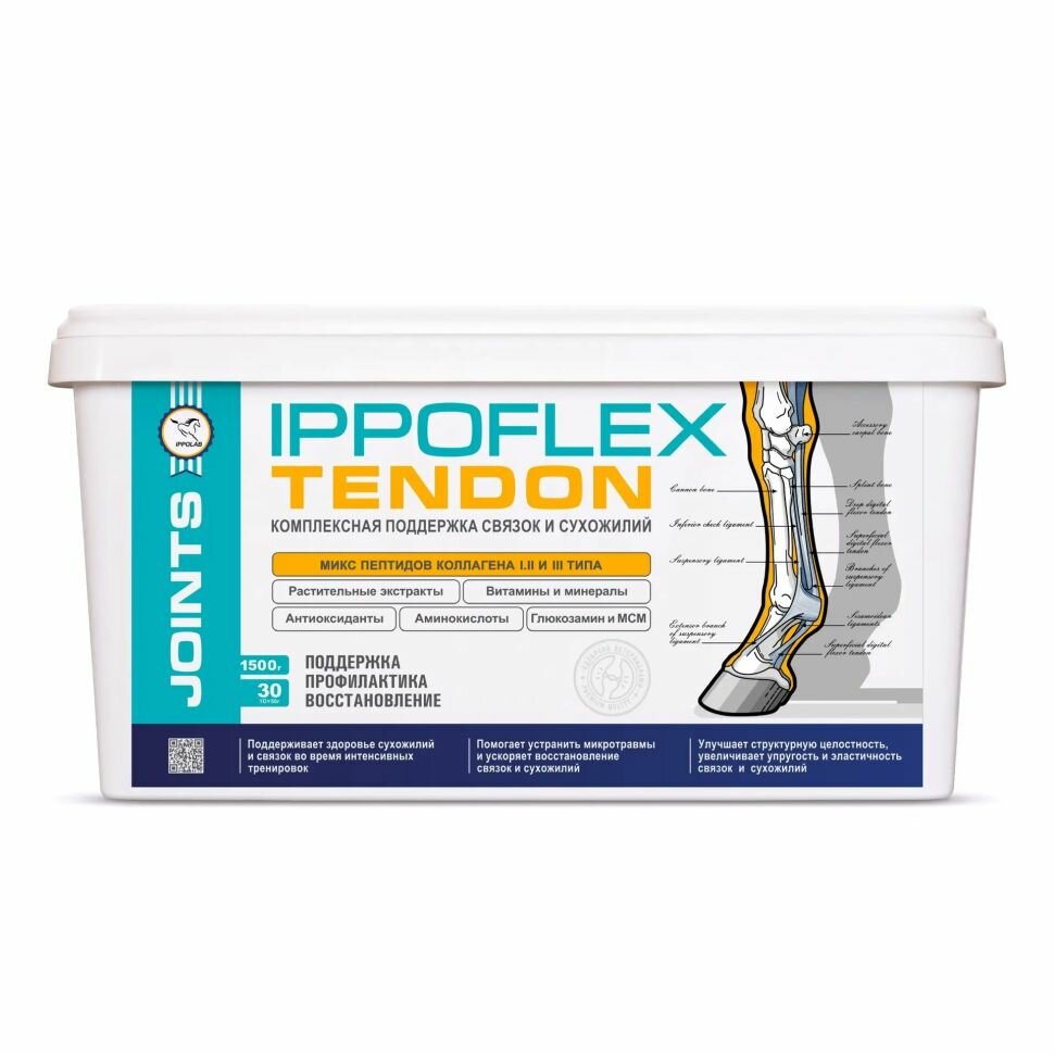Пробио: Ippoflex Tendon / Иппофлекс Тендон, добавка для поддержки сухожилий и связок лошадей, 1,5 кг