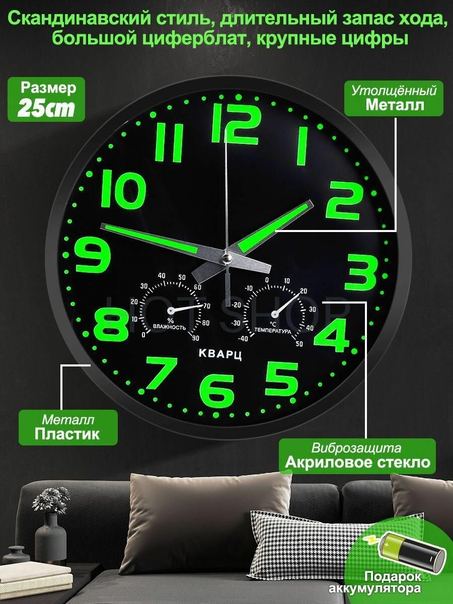 Настенные часы, 25 см х 25 см