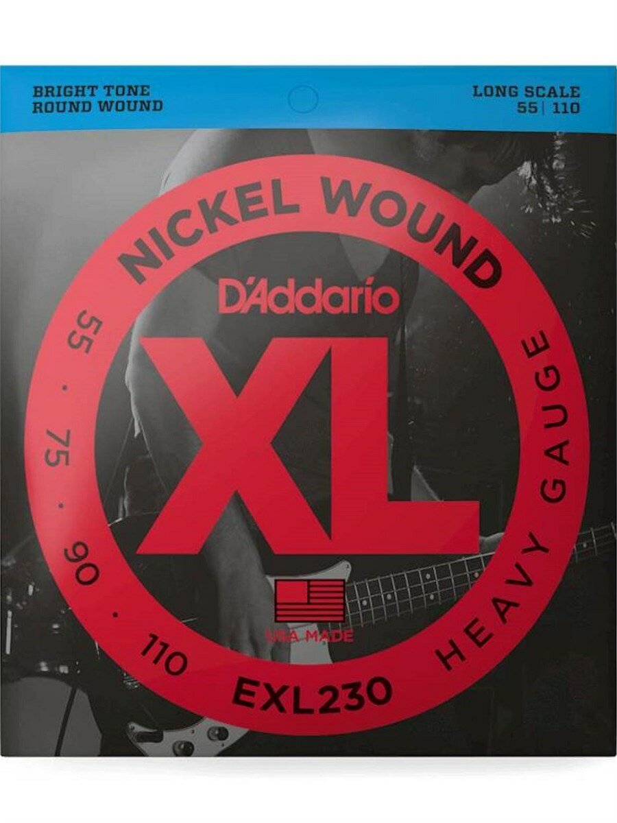 Струны для бас-гитары 55-110 D`Addario EXL230 XL NICKEL WOUN